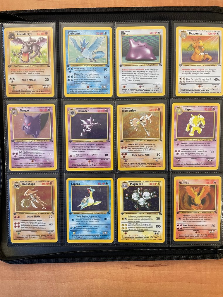 WOTC Pokémon Complete Set - 1st edition complete fossil set - auction ...