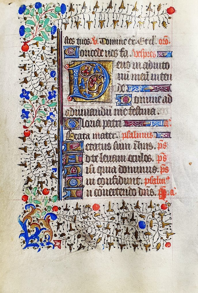 (French Atelier) - Manuscript; amazing illuminated Floreal Latin ...