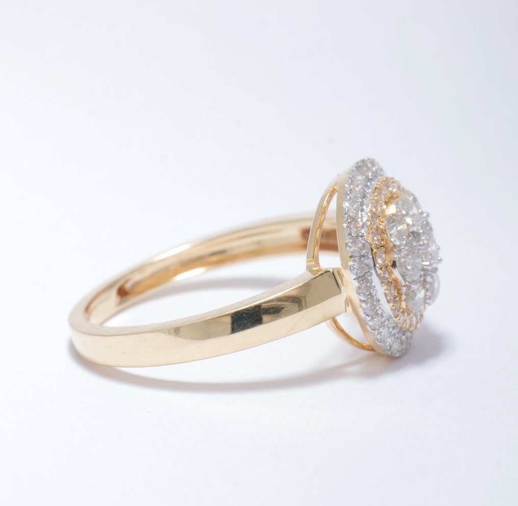 Verlovingsring - 14 karaat Geel goud - 0.80ct. tw. Diamant (Natuurlijk) - Bruiloft Sieraden ...