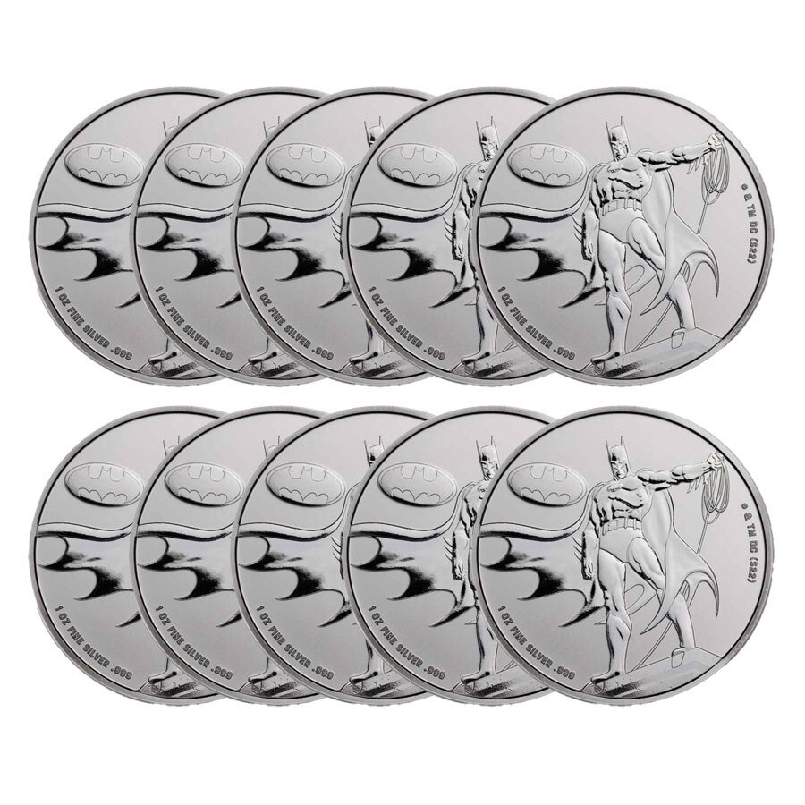 Samoa. 10 x 1 oz 2023 $5 Silver DC Comics Batman Coin BU - auction ...