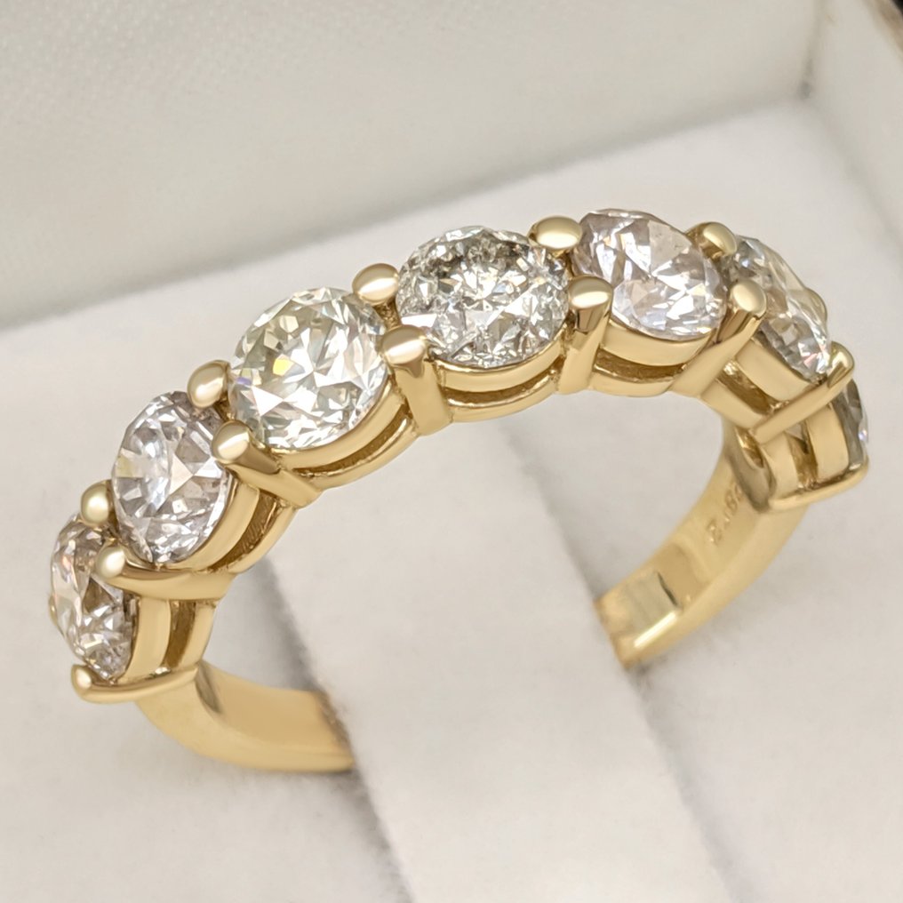 Ei pohjahintaa - Sormus - 14 kt. Keltakulta - 2.81ct. tw. Monivärinen Timantti (Luonnonvärinen ...