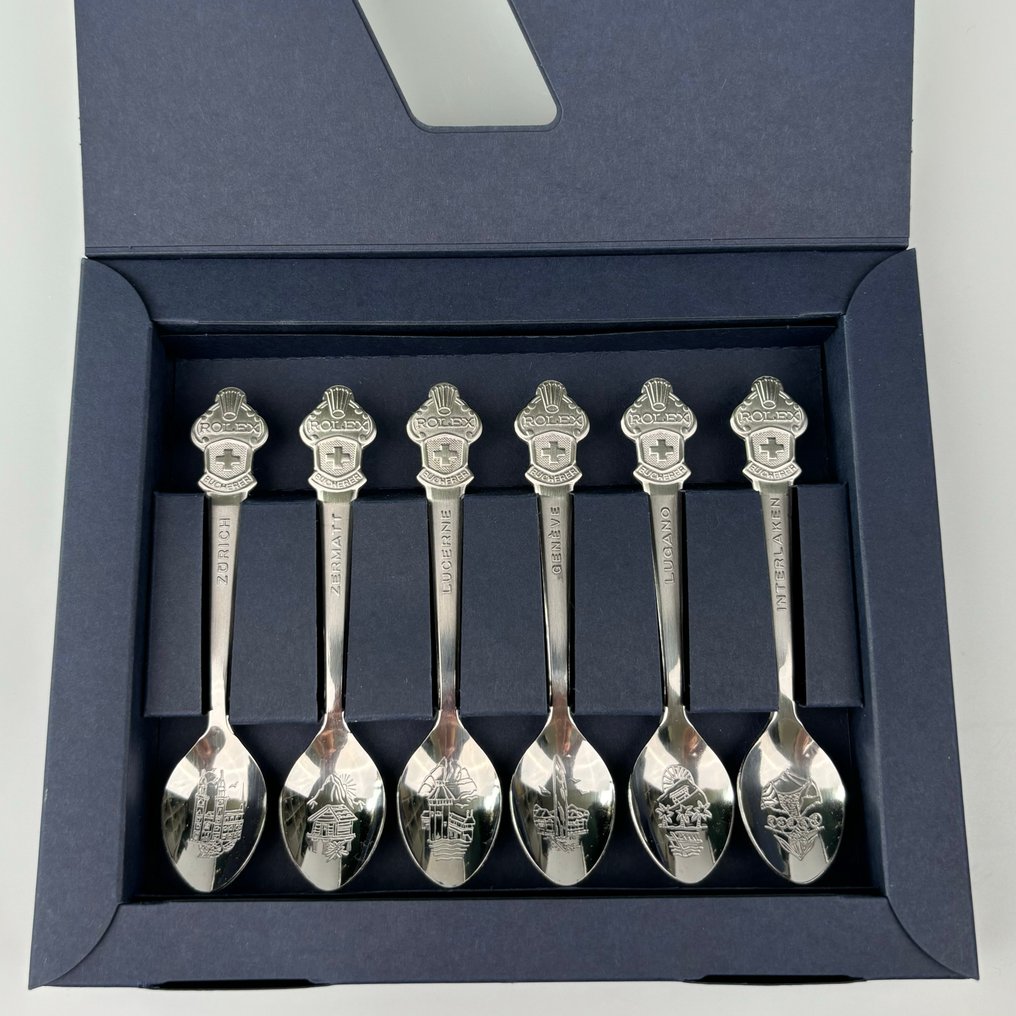 Rolex - Original Swiss City Tea Spoon Set - auction online Catawiki
