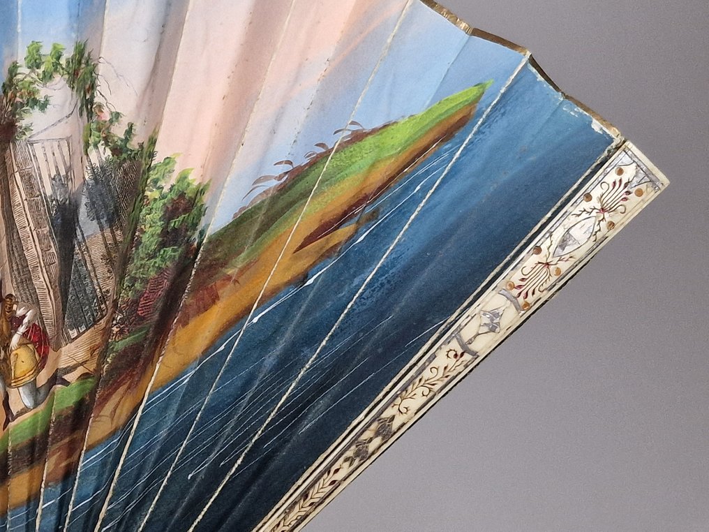 A rare 1750 Parisian French Hand Fan with rich painted scenes - Rococo ...