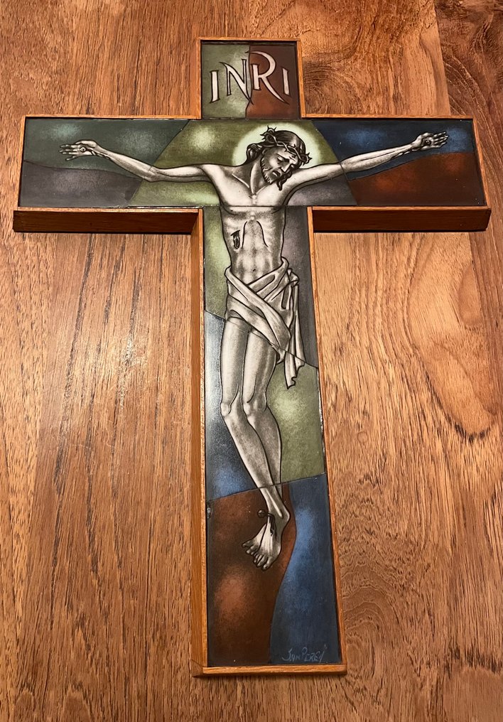 Art Deco Cross - Opaline glass - 1950-1960 - Jan Perey - Van Paridon ...