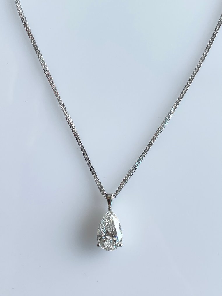 Pendant - 18 kt. White gold - 3.02ct. tw. Diamond (Lab-grown) - auction online Catawiki