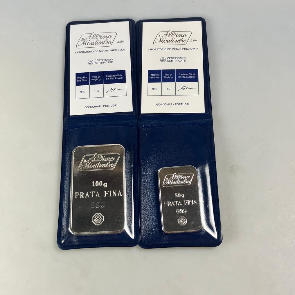 150 g - 100 g + 50 g - Silver .999 - Albino Moutinho - With certificate (No Reserve Price ...