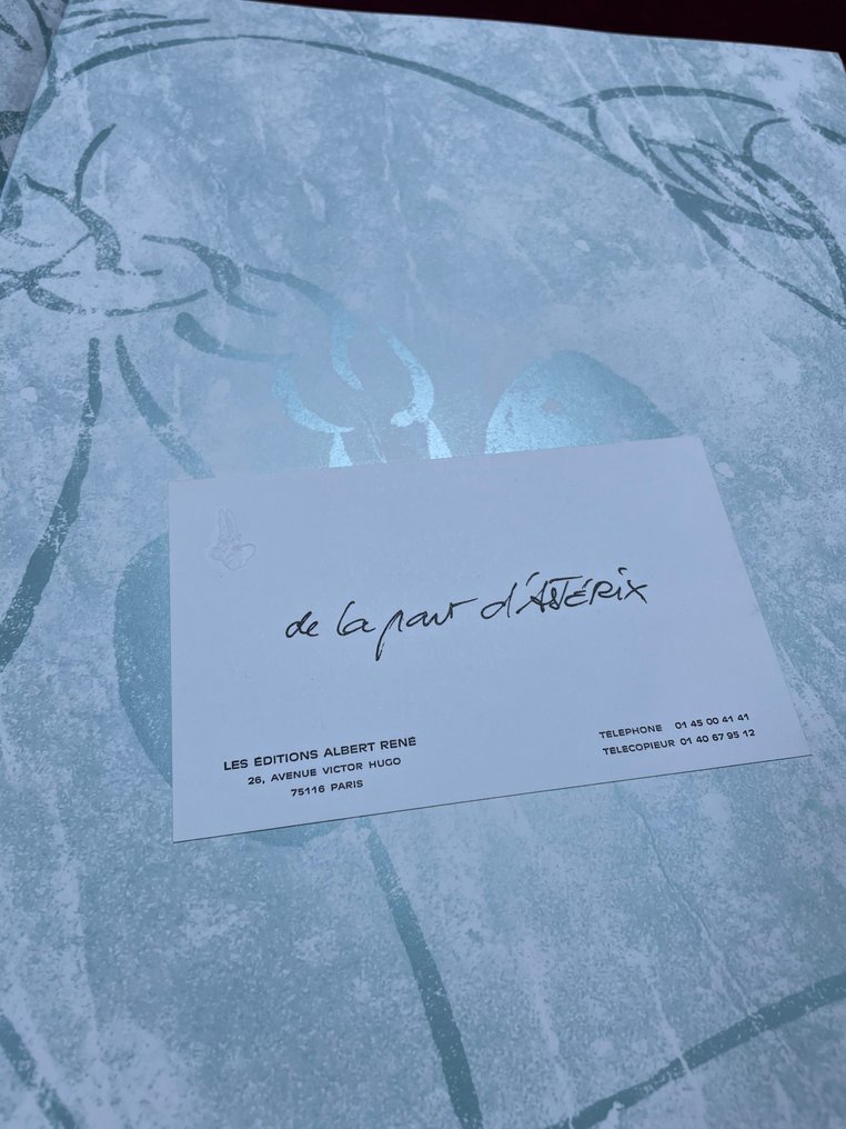 Asterix with a print and signature by Uderzo and a card from ''LES ...