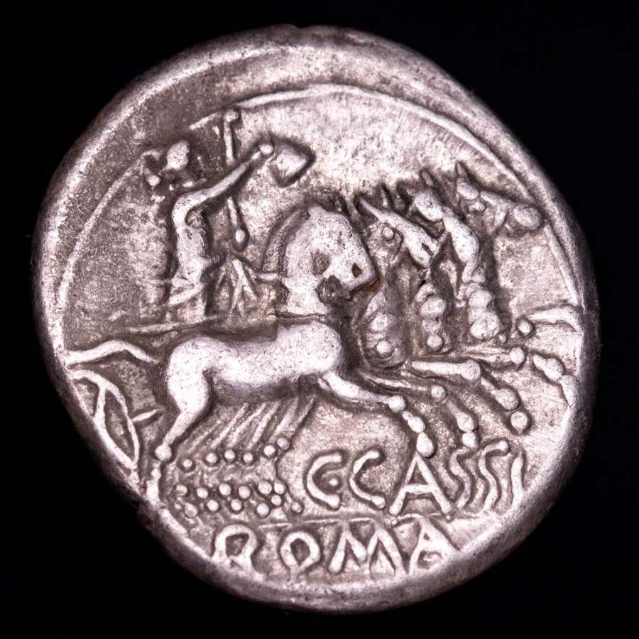 Roman Republic. C. Cassius, 126 BC. Denarius 126 BC. Rome. Libertas ...