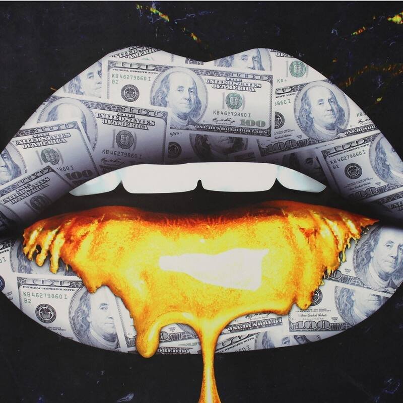 Wall decoration - $ Money & Gold - Velvet Cloth - auction online Catawiki