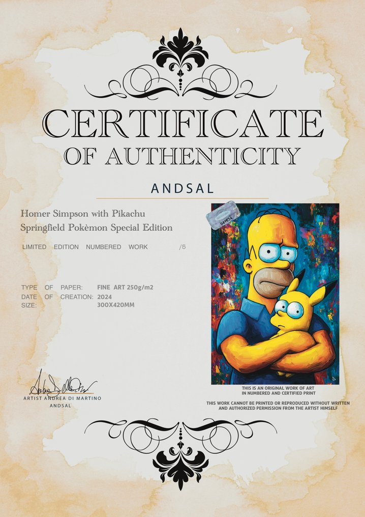 ANDREA DI MARTINO (ANDSAL MCMXCI) - Homer Simpson with Pikachu ...