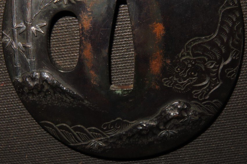 Katana - Shakudo - Daito Taketora (Bamboo & Tiger) Tsuba : C4-57 ...