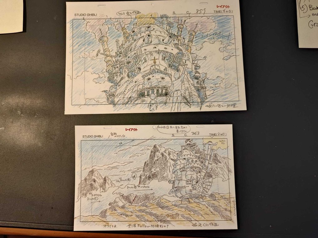 Hayao Miyazaki - 2 Animation Layout - Studio Ghibli - Howl's Moving ...