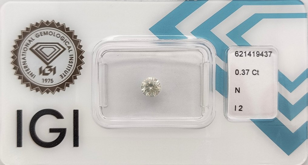 No Reserve Price - 1 pcs Diamond (Natural) - 0.37 ct - Round - N ...