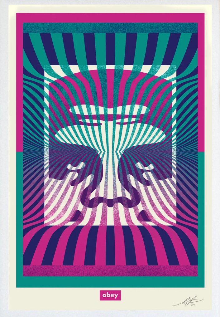 Shepard Fairey (OBEY) - Op Art Icon - Signed Offset Lithograph ... Shepard Fairey (OBEY) - Op Art Icon - Signed Offset Lithograph ...
