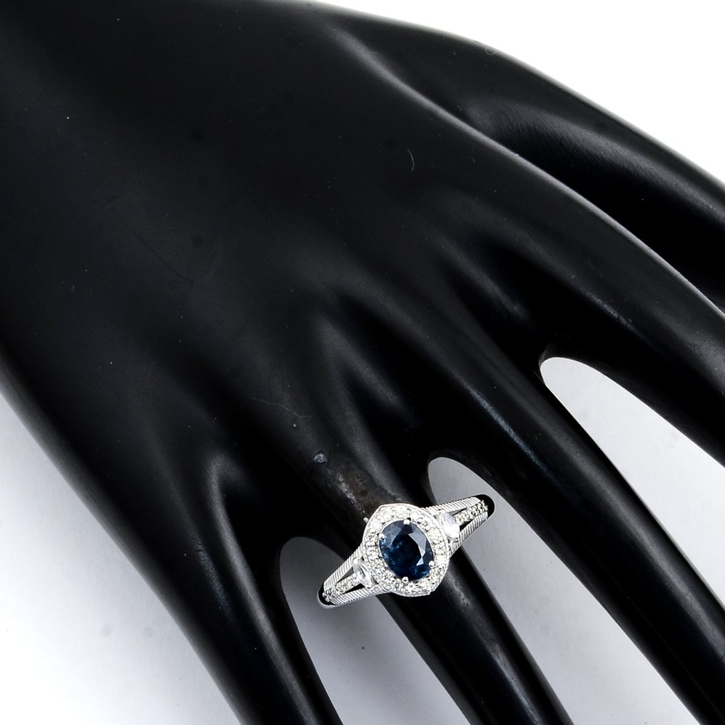Ring - 14 kt. White gold - 1.46ct. tw. Sapphire - Sapphire - auction online Catawiki