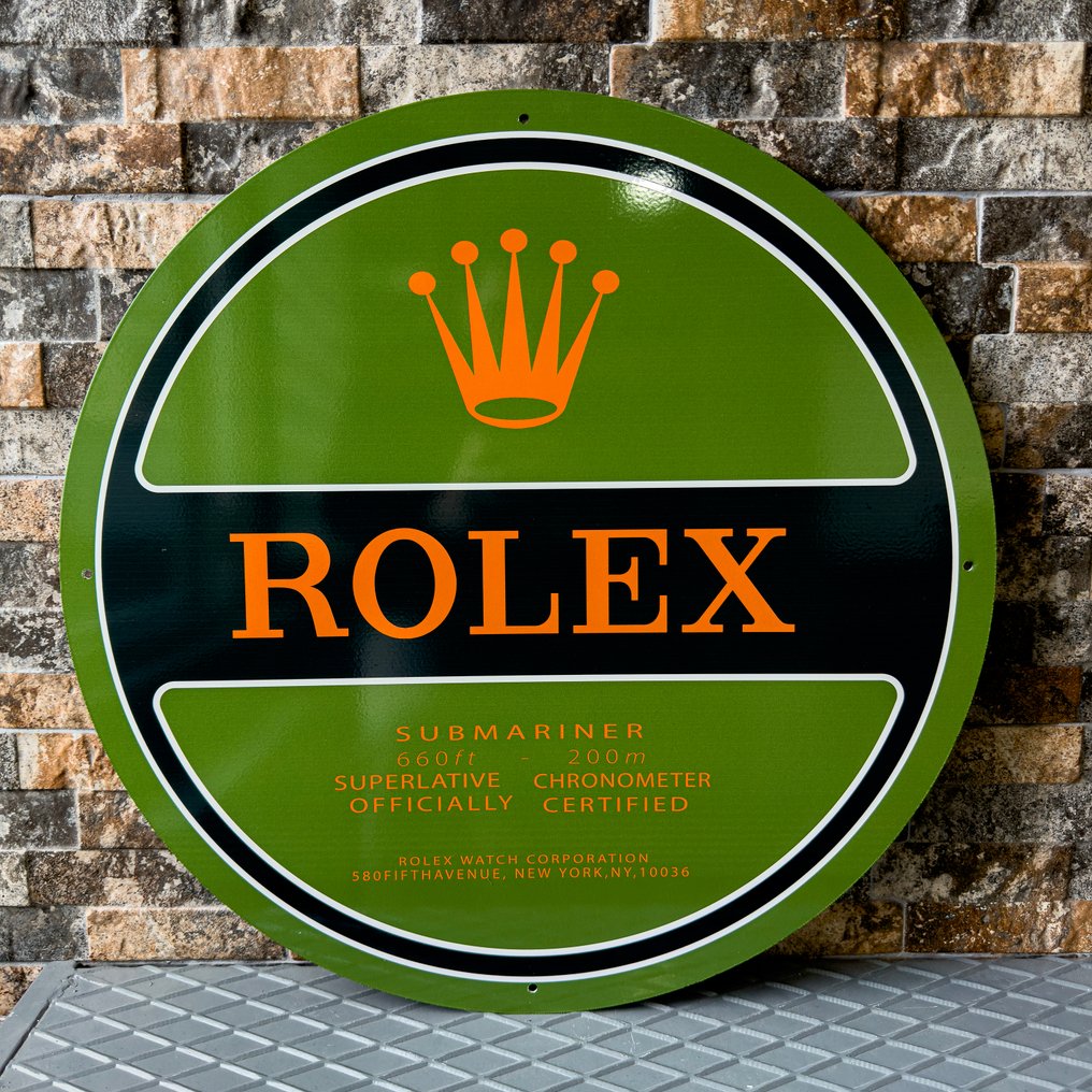 Rolex - Sign - XL (50 cm) Rolex vintage sign; Lovely vibrant colors ...