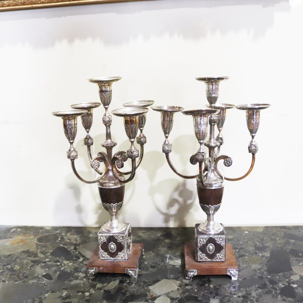 Candelabrum (2) - Silver - auction online Catawiki