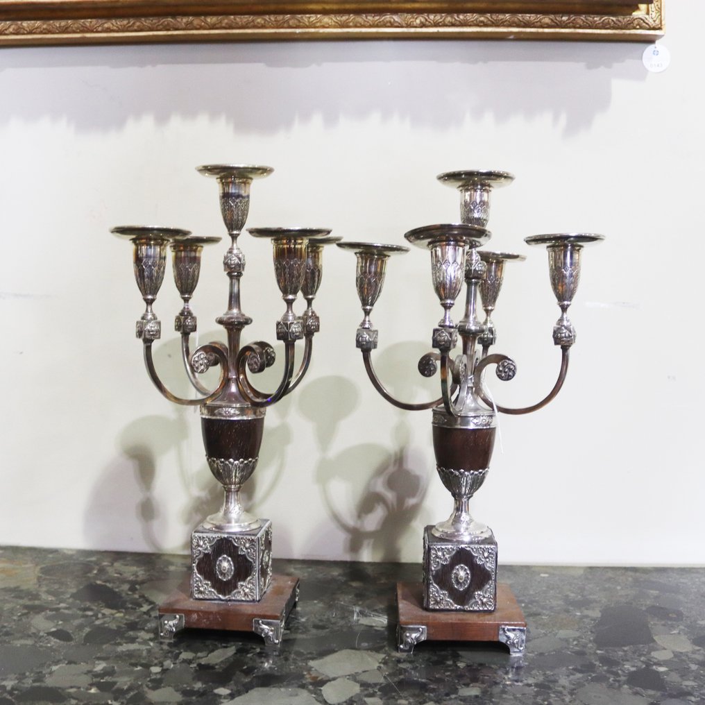 Candelabrum (2) - Silver - auction online Catawiki