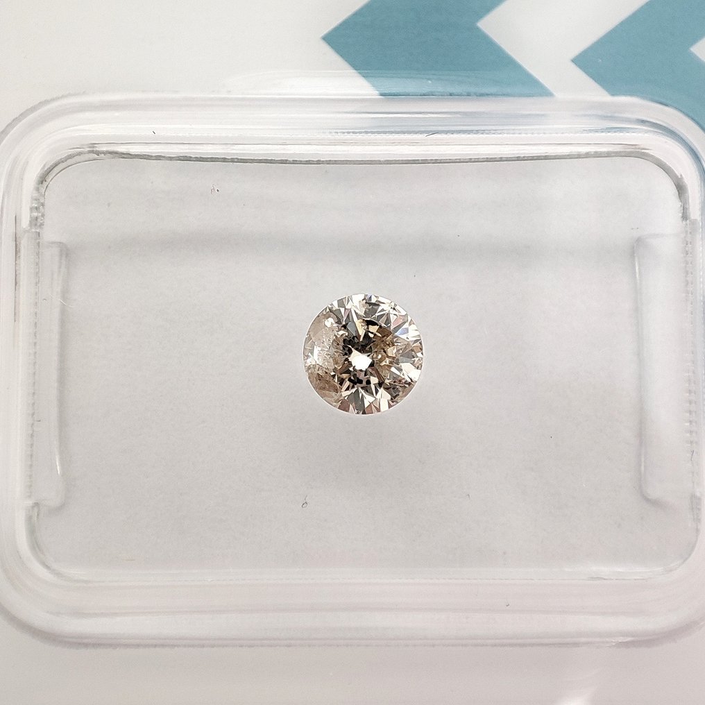 No Reserve Price - 1 pcs Diamond (Natural) - 0.37 ct - Round - L - I2 - International ...