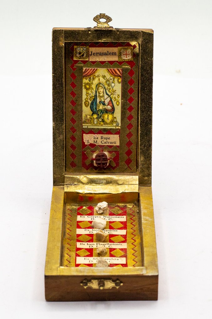 Reliquary - Wood, Dominus noster Jesus Christus - Very rare - Ex Rupe S ...