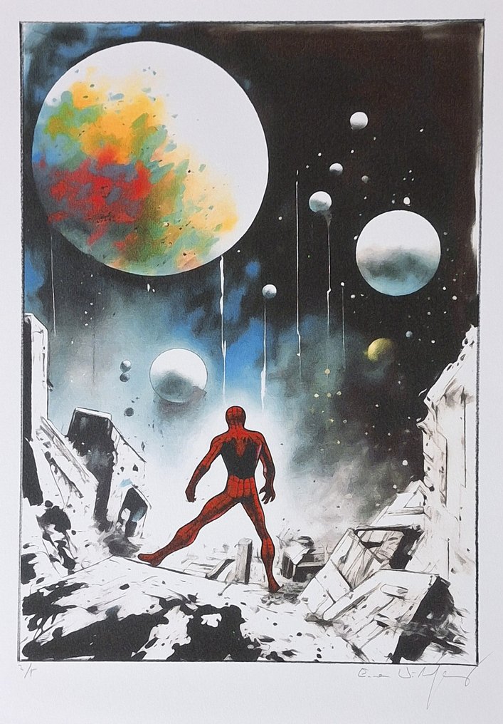 Emma Wildfang - Emma Wildfang - Triptychon Spiderman - Watercolor and Pencil series - auction ...