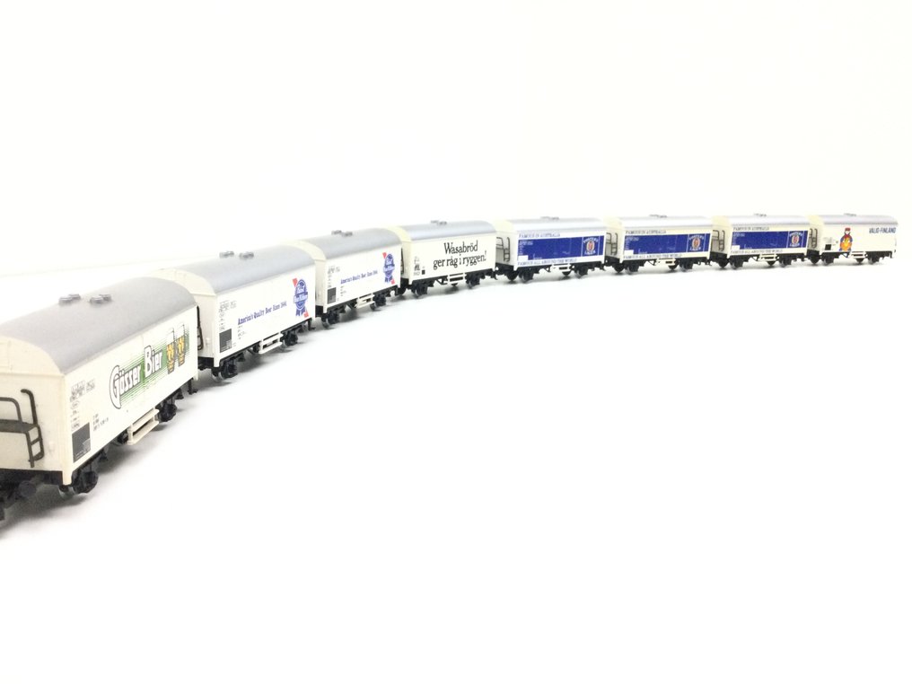 Märklin H0 - 4562/4566/4567/4568/4569 - Modeltog godsvogn (8) - Otte forskellige kølebiler - DB ...