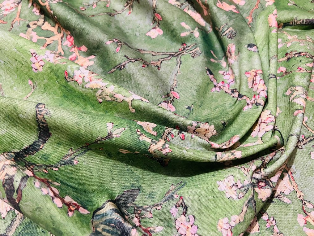 Almond Blossom Upholstery Fabric: Elegance and Nature in Pure Cotton ...