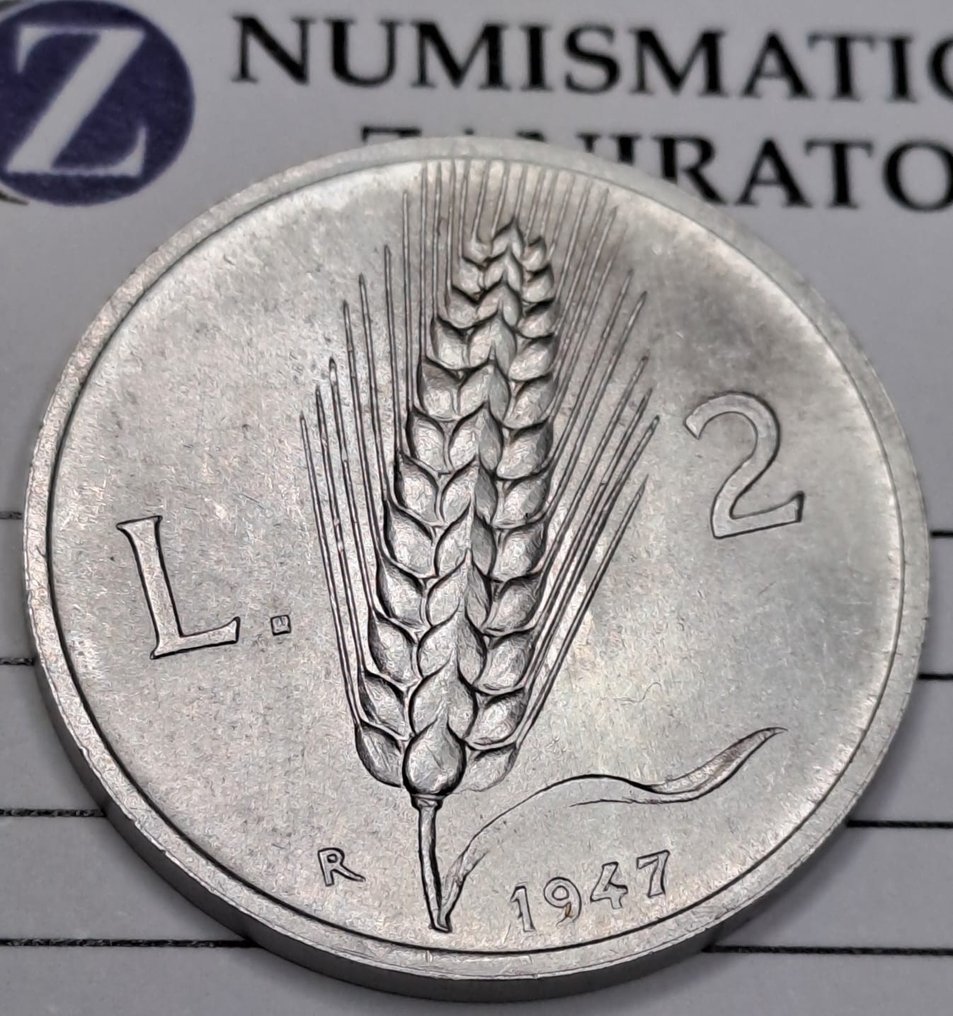Italië, Italiaanse Republiek. 2 Lire 1947 - Catawiki