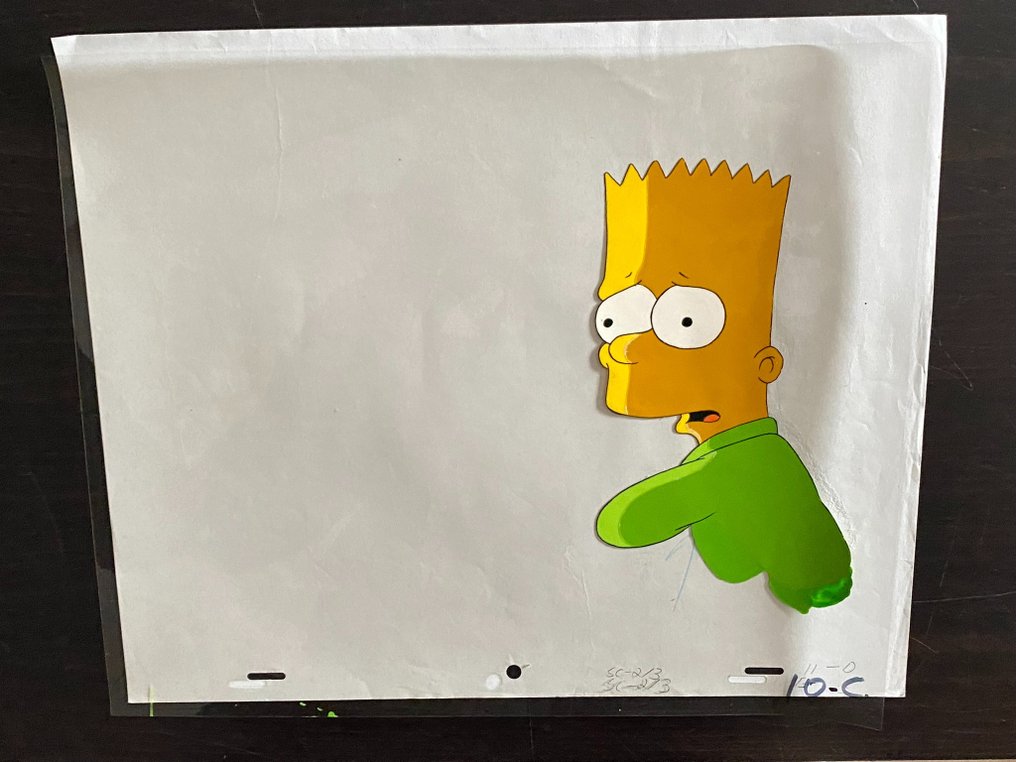 The Simpsons - 1 Original Animation Cel of Bart Simpson, with copy ...