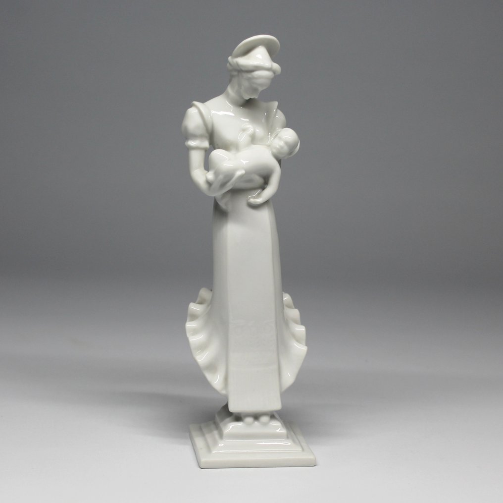 Herend - Elek Lux (1884-1941) - Figurine - Art deco Madonna - Porcelain ...