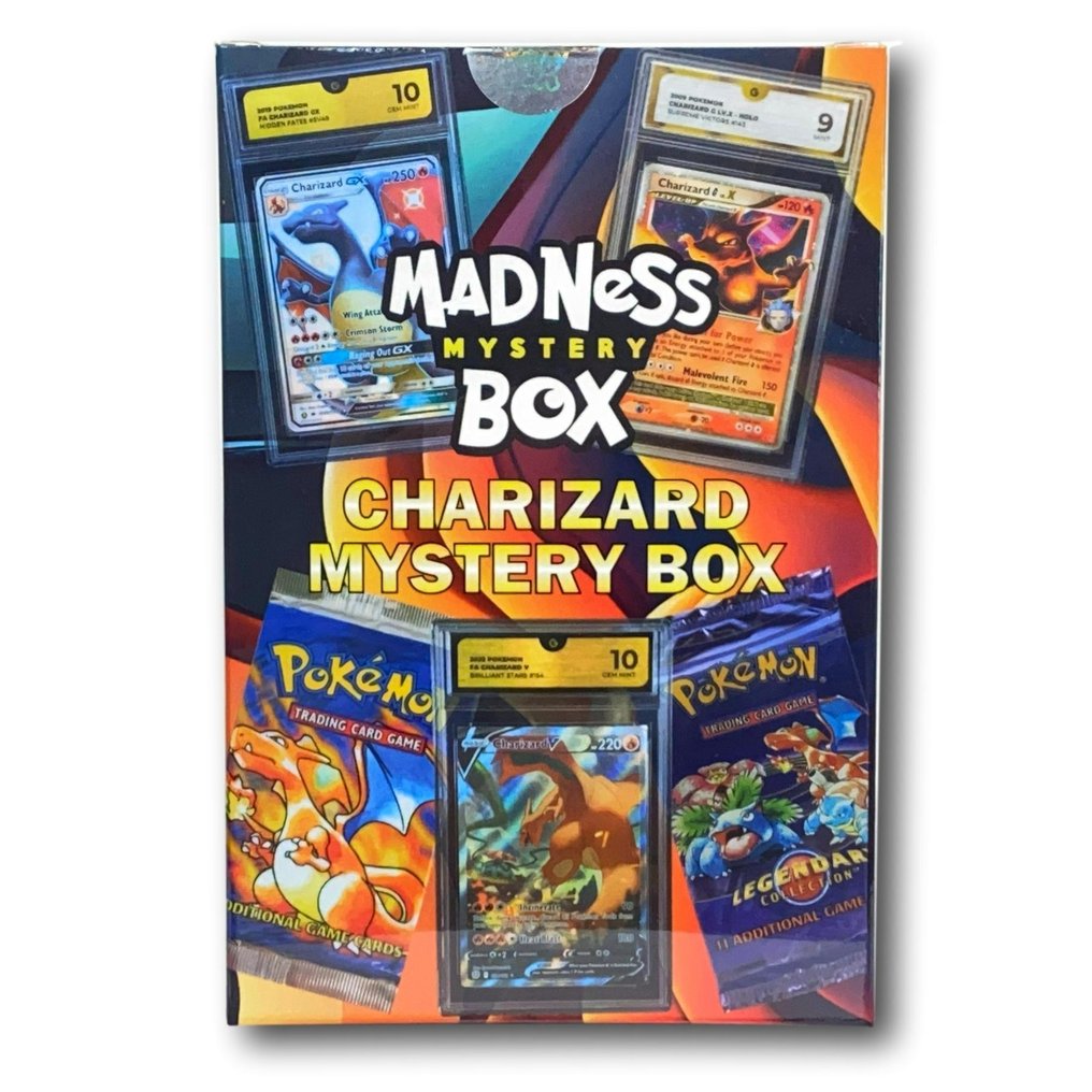 Pokémon Mystery box - Charizard Graded Card + Booster Packs - Madness ...