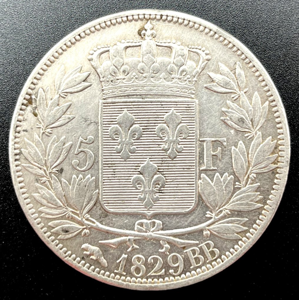France. Charles X (1824-1830). 5 Francs 1829-BB, Strasbourg (No Reserve Price) - Catawiki