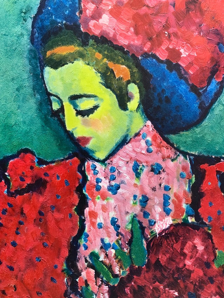 Alexej von Jawlensky - Mädchen mit Pfingstrosen / Girl with Flowers - Lichtdruck / Collotype ...