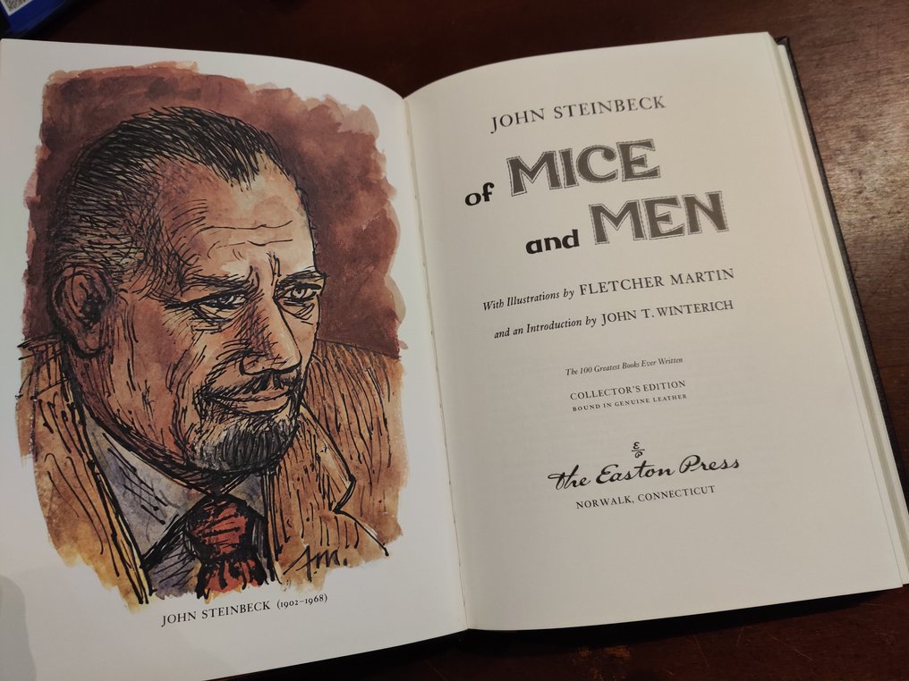 John Steinbeck - Of Mice and men (in fine binding) collectors deluxe ...