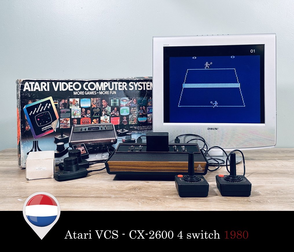 Atari CX-2600 VCS - 4 Switch - 1980 - Boxed + 32 Games in 1 - Set of video game console + games ...