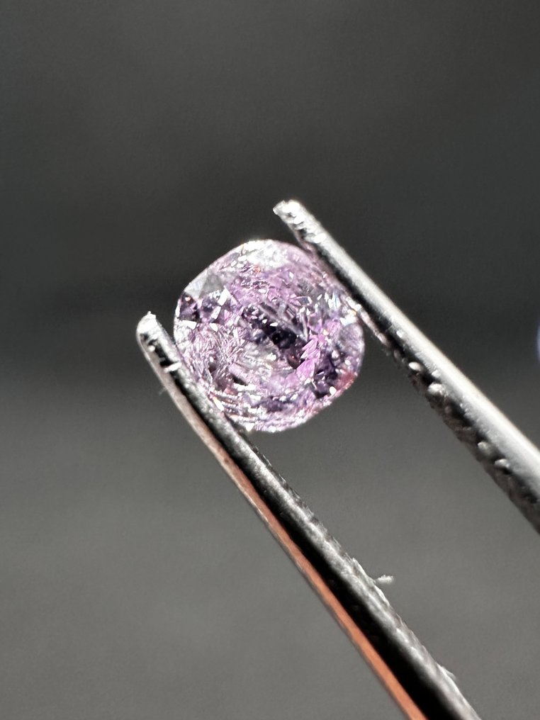 1 pcs Diamond (Natural coloured) - 0.20 ct - Fancy Purple Pink - I2 - Antwerp Laboratory for ...