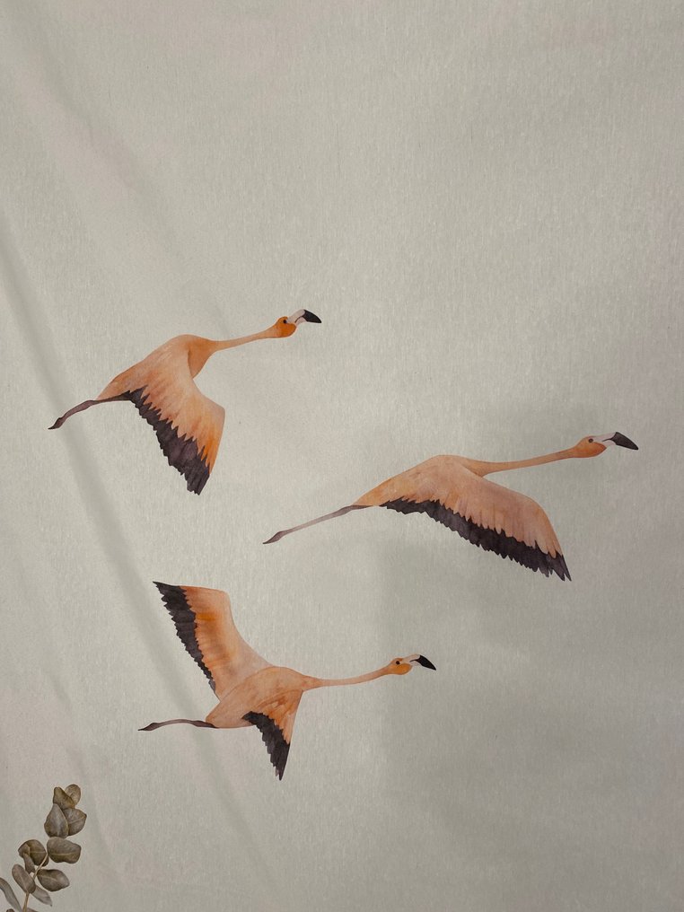 san leucio - Exclusive jungle tent panel with peacocks and flamingos ...