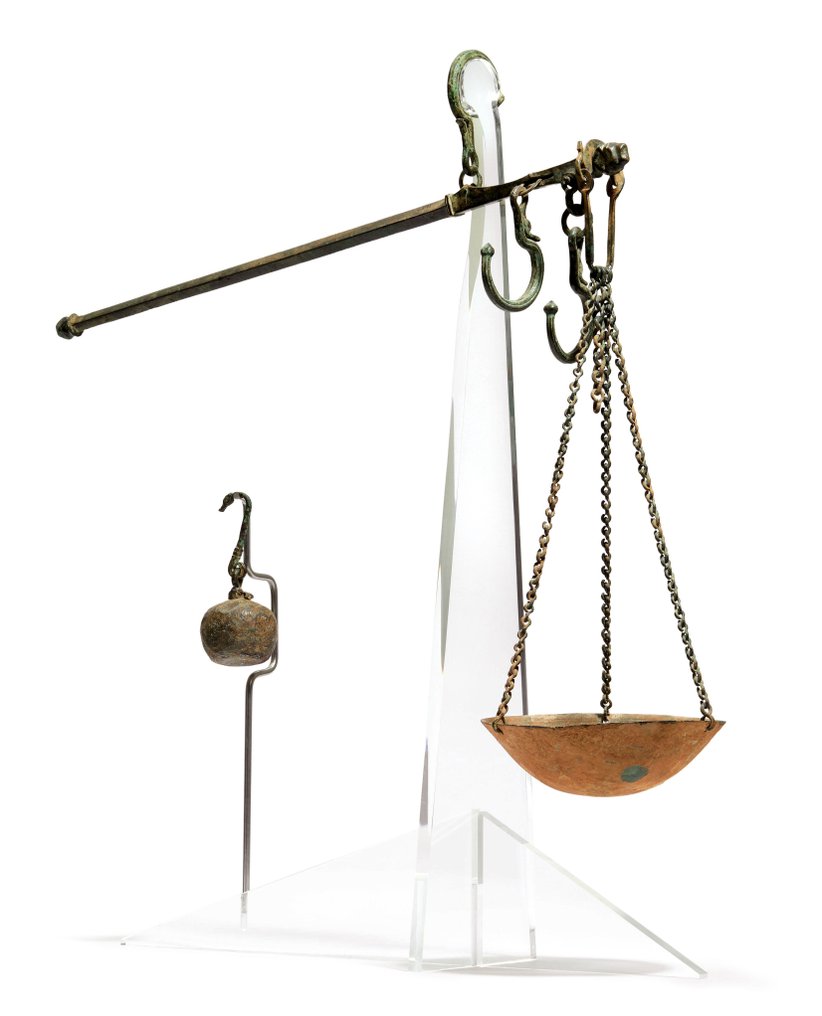 Ancient Roman Bronze Complete steelyard balance (Statera) - Catawiki