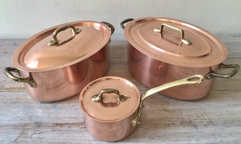 Tournus - made in France - Poêle (3) - bols de cuisson en cuivre rouge ...