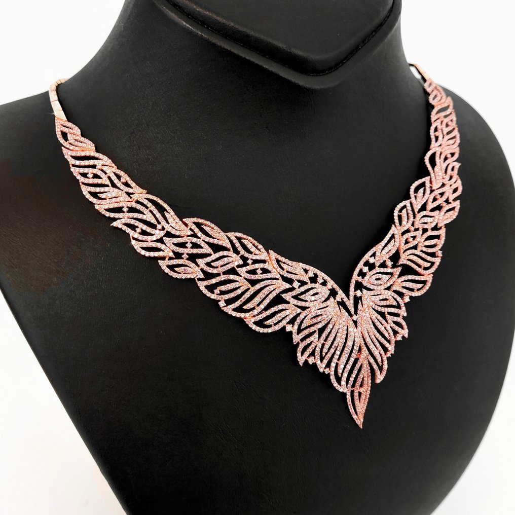 Collar Oro rosa - 11.48ct. tw. Rosa Diamante (Color natural) - Catawiki