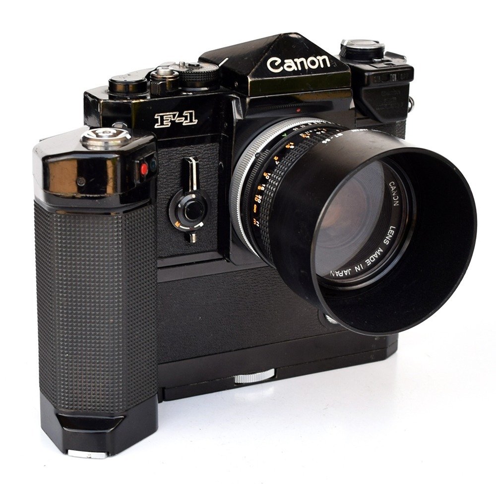 Canon F-1 met motordrive. Appareil photo reflex mono-objectif (SLR) - Catawiki