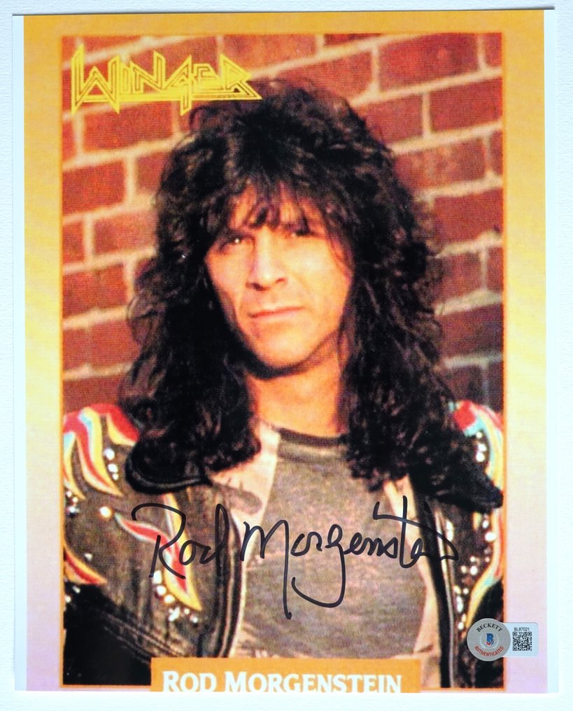 Winger - Rod Morgenstein - Autograph, Photo with Beckett COA - Catawiki