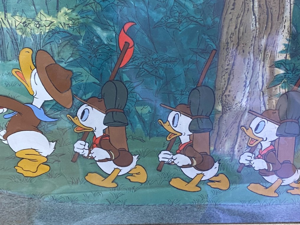 Walt Disney Studios - 1 - Donald Duck and Huey - Original Animation cel ...