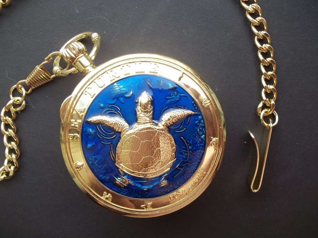 Collectors item - Sea Turtle Pocket Watch with Musical Movement and ...