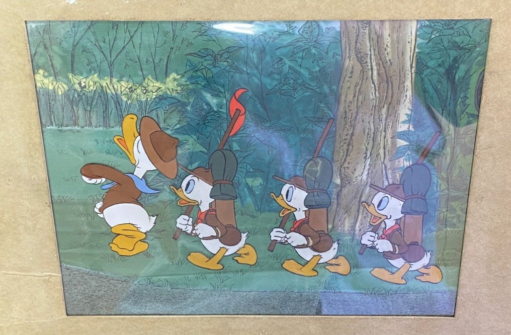 Walt Disney Studios - 1 - Donald Duck and Huey - Original Animation cel ...