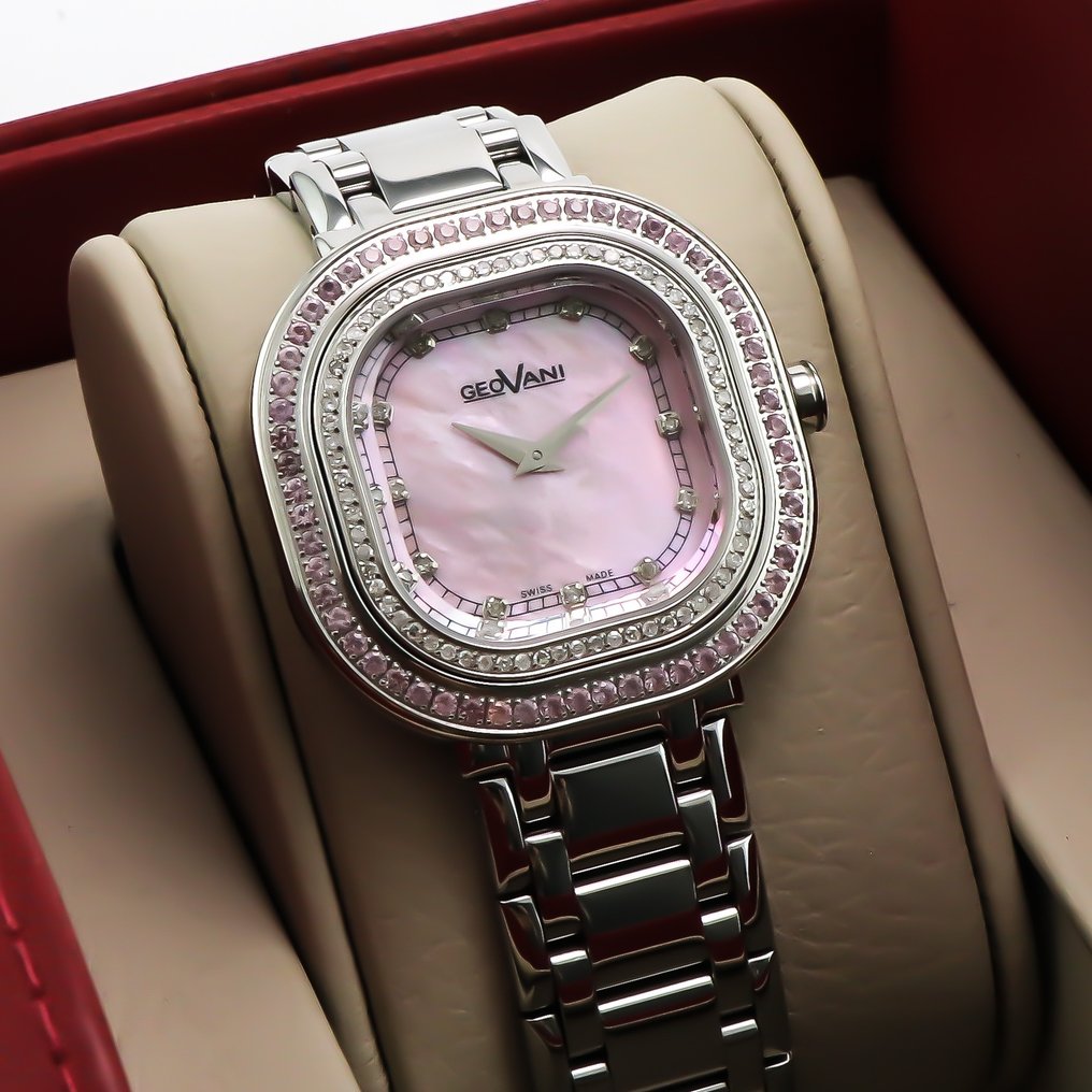 Geovani Swiss Diamond Watch Gol592 Ss Dd 5 No Reserve Price