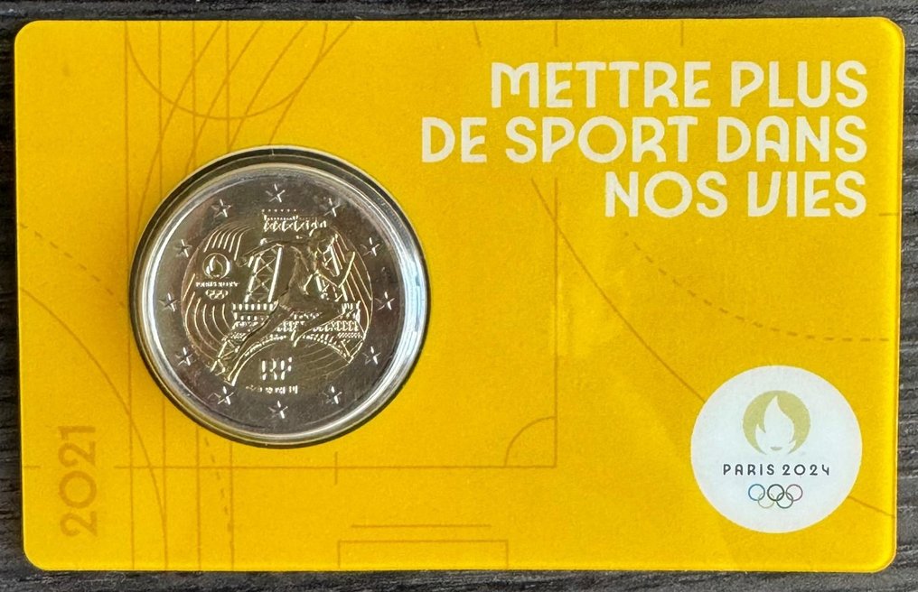 France. 2 Euro 2021 "Olympic Games Paris 2024" (5 coincards) (No ...