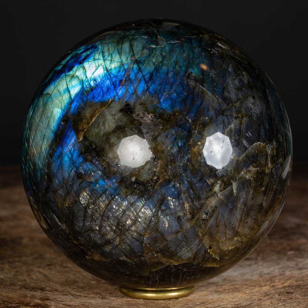 Deep Blu Labradorescence Reflections - Extra-Qualität Labradorit-Sphäre ...