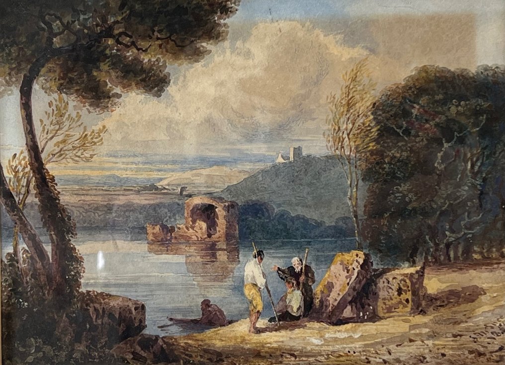 Joseph Murray Ince (1806-1859) - A classical landscape with figures by ...