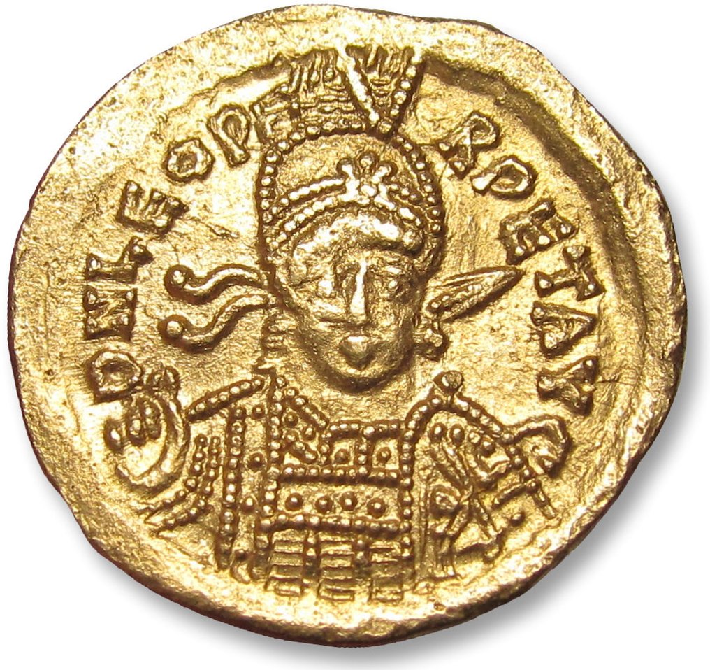 羅馬帝國. Leo I the Thracian (AD 457-474). Solidus Constantinople mint 2nd or 6th officina (S) circa ...